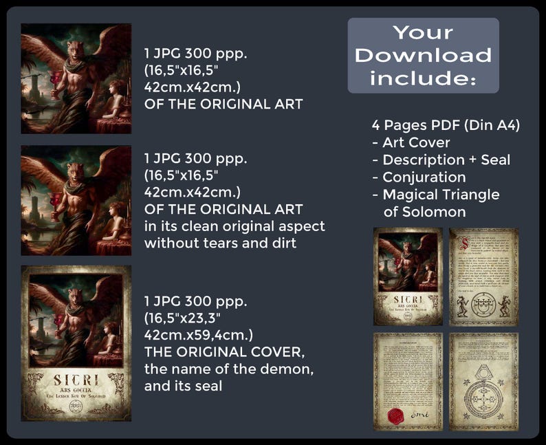 Sitri Demon Printable Dark Art Ars Goetia Grimoire. Seals Description ...