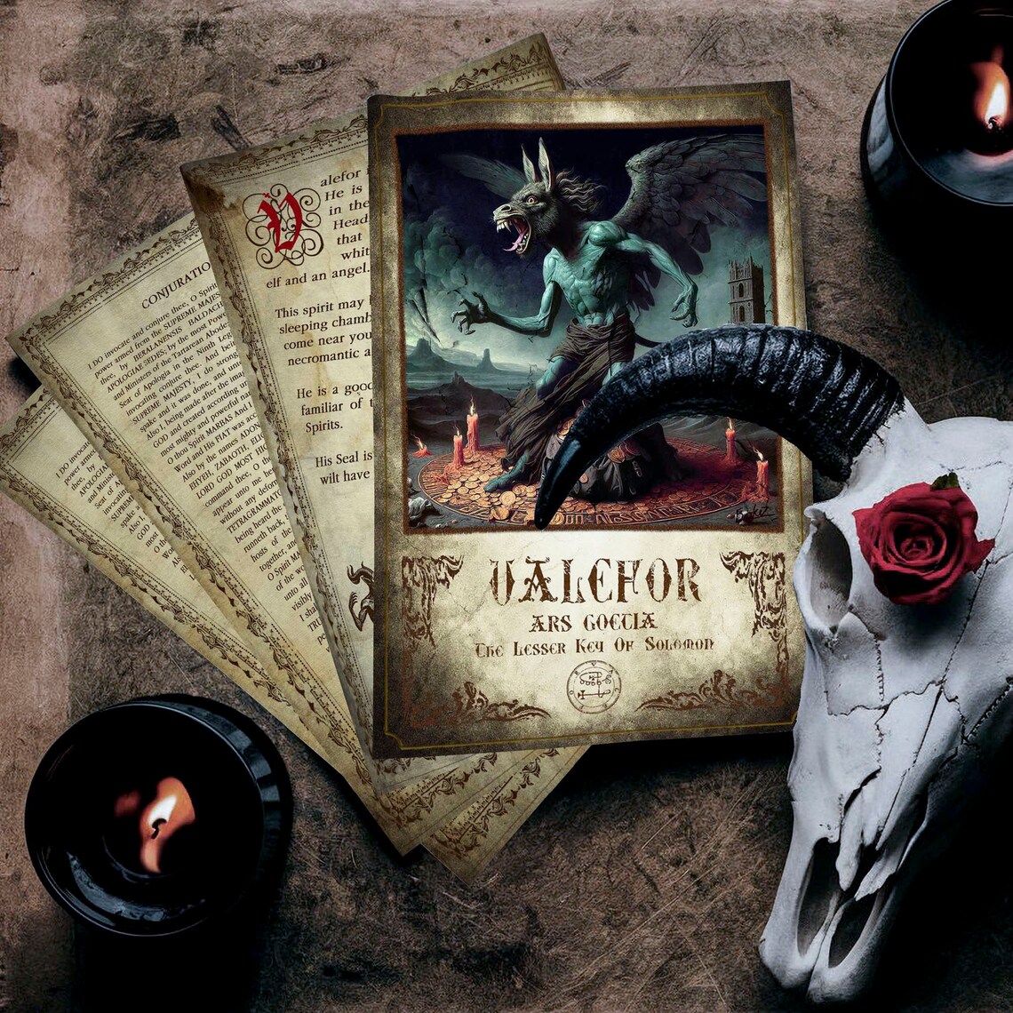 Valefor Demon Printable Dark Art Ars Goetia Grimoire. Seal Description ...