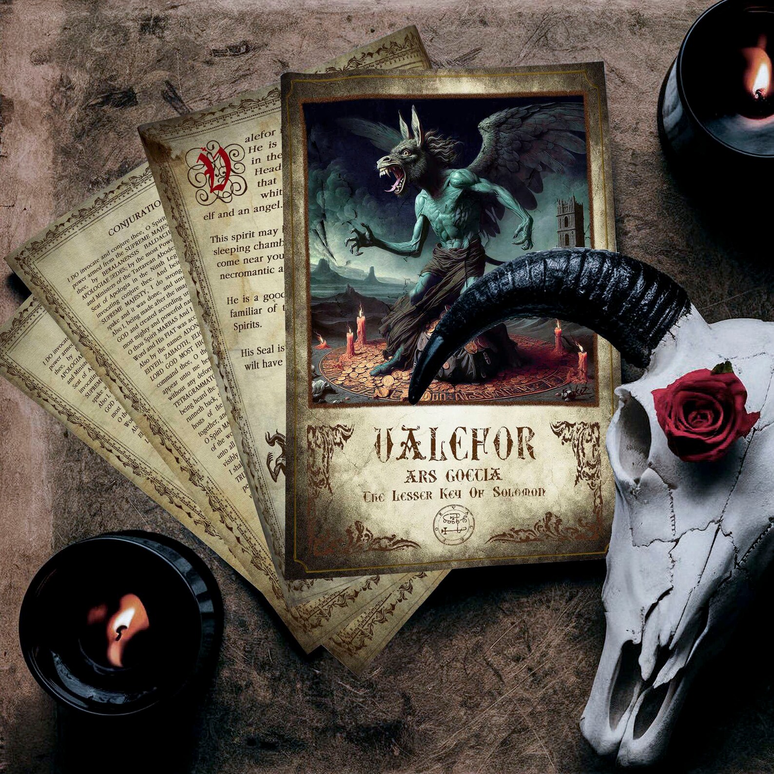 Valefor Demon Printable Dark Art Ars Goetia Grimoire. Seal Description Pdf Pages Conjuration ...