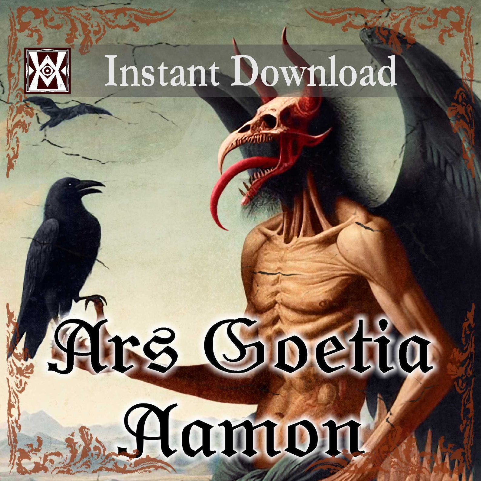 Aamon Demon Printable Dark Art Ars Goetia Grimoire. Seals Description ...