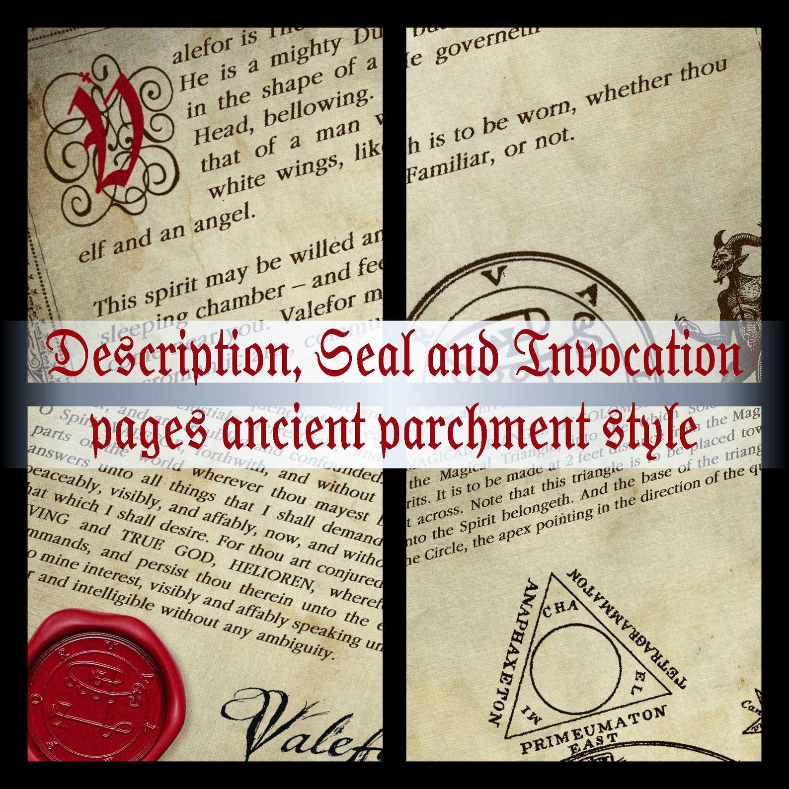 Valefor Demon Printable Dark Art Ars Goetia Grimoire. Seal Description ...