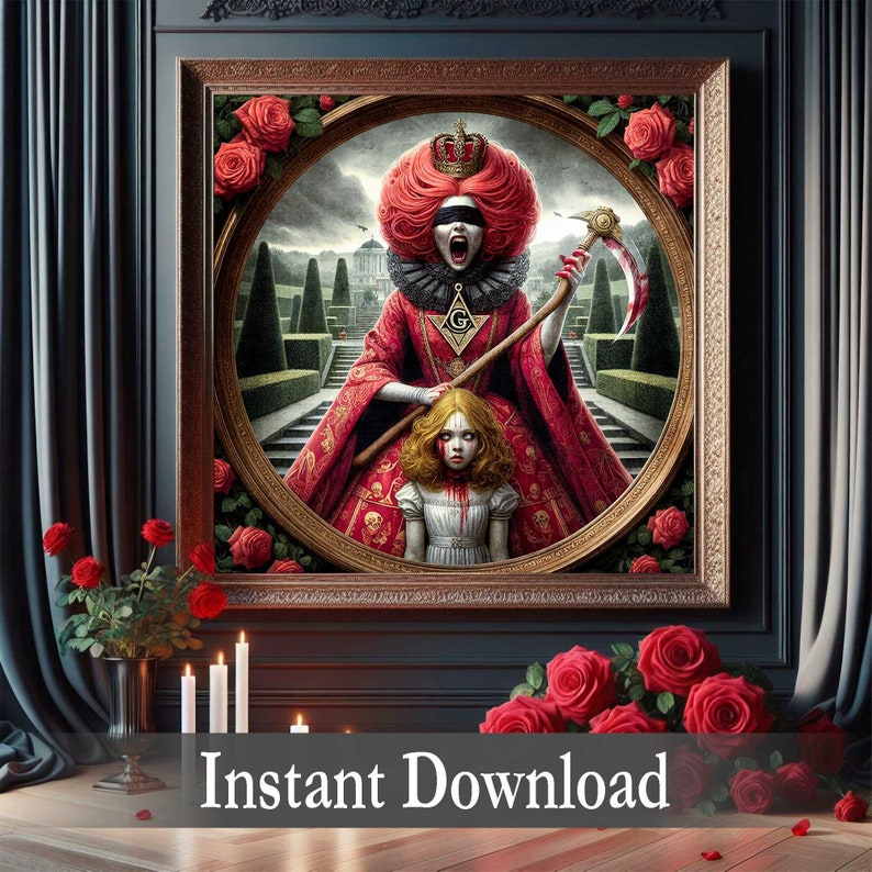 Alice Wonderland Freemasonry Printable Chapter Cover. Dark Art Fantasy ...