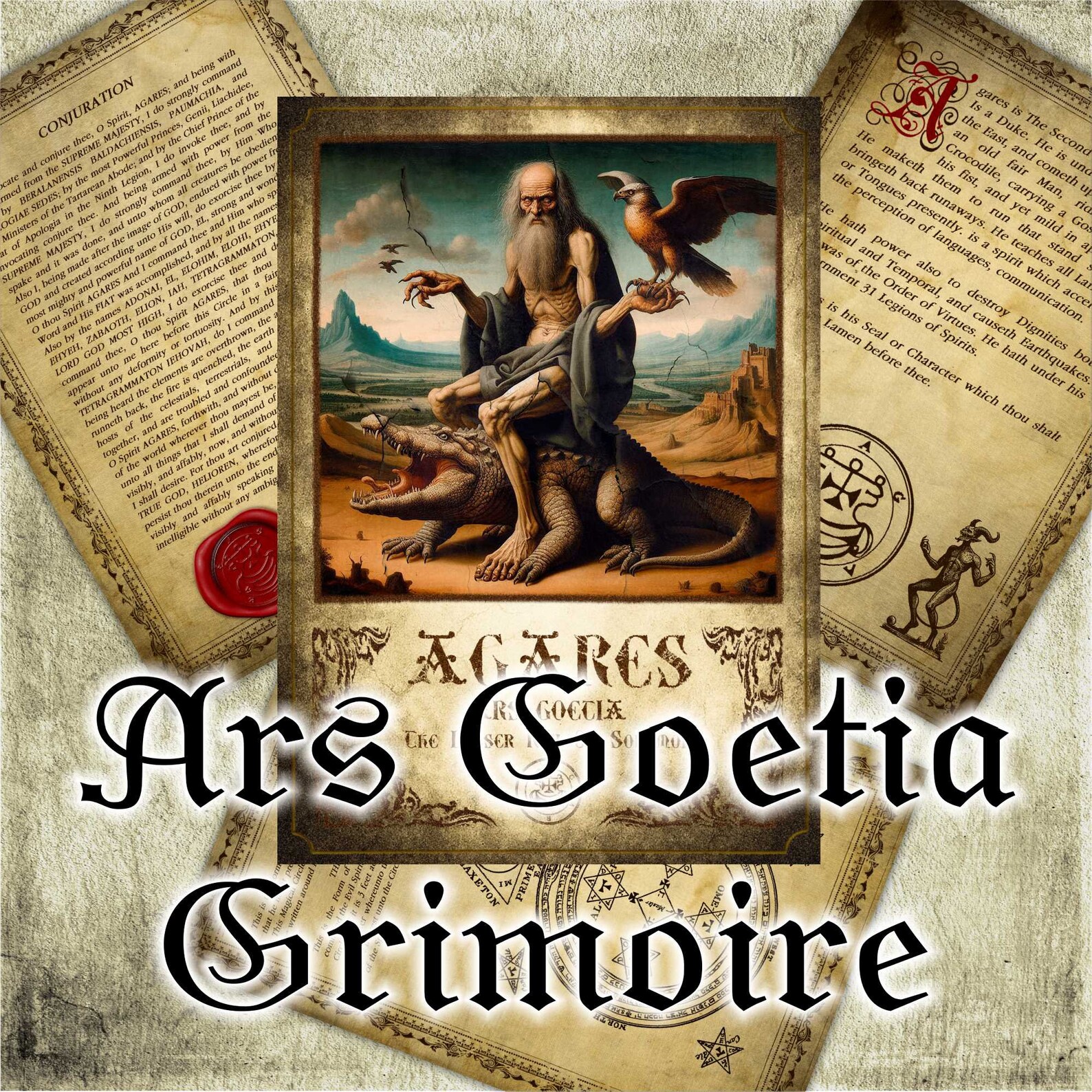 Agares Demon Printable Dark Art Ars Goetia Grimoire. Seals Description ...