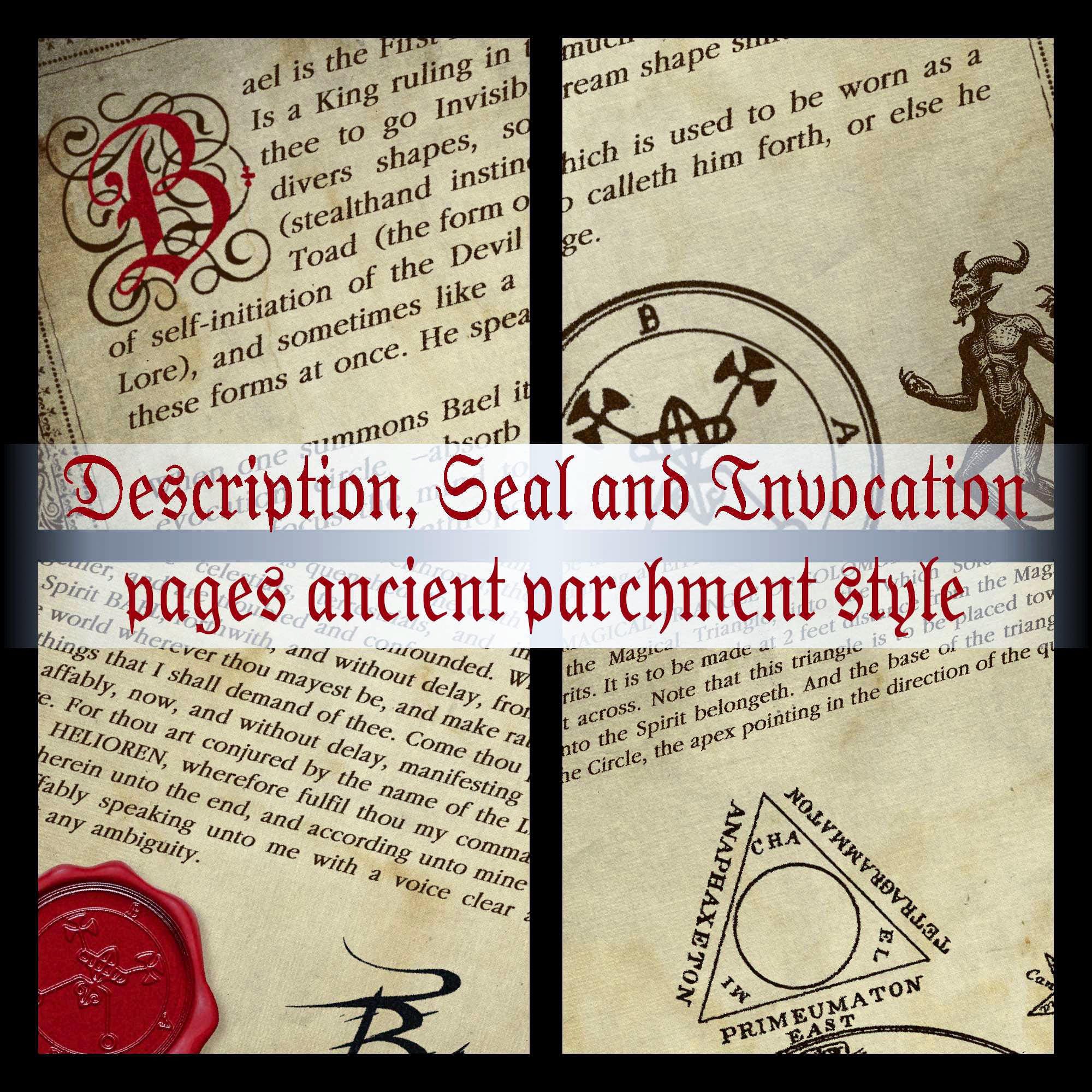 Bael Demon Printable Dark Art Ars Goetia Grimoire. Seals Description ...