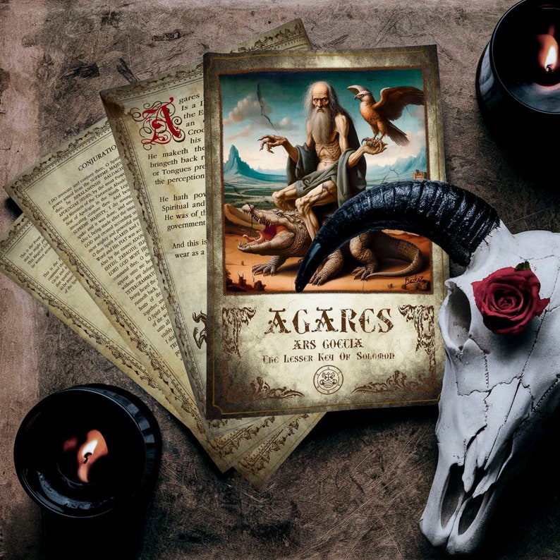 Agares Demon Printable Dark Art Ars Goetia Grimoire. Seals Description ...