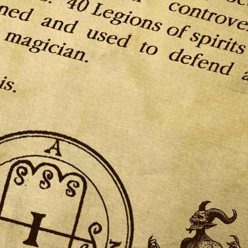 Aamon Demon Printable Dark Art Ars Goetia Grimoire. Seals Description ...