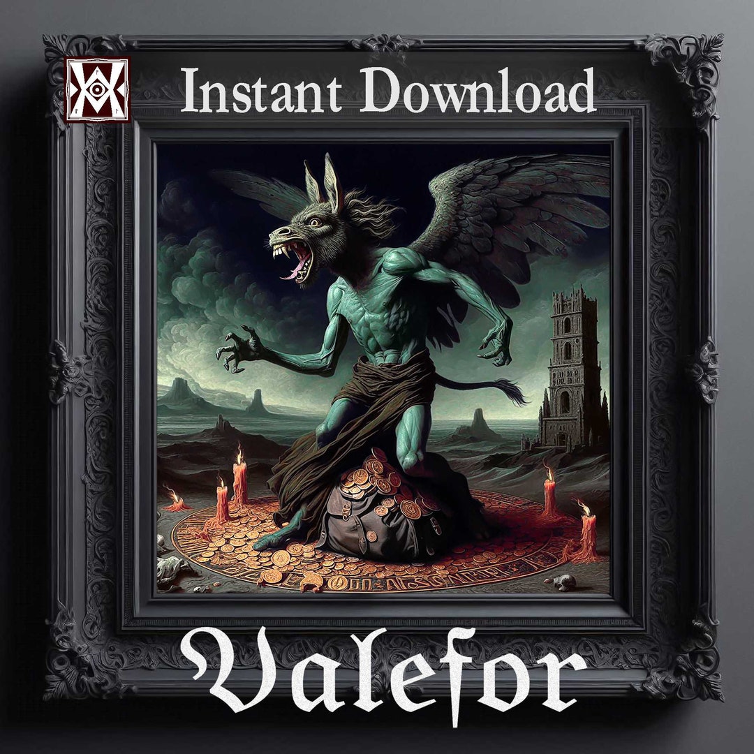Valefor Demon Printable Dark Art Ars Goetia Grimoire. Seal Description ...