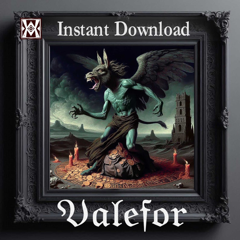 Valefor Demon Printable Dark Art Ars Goetia Grimoire. Seal Description ...