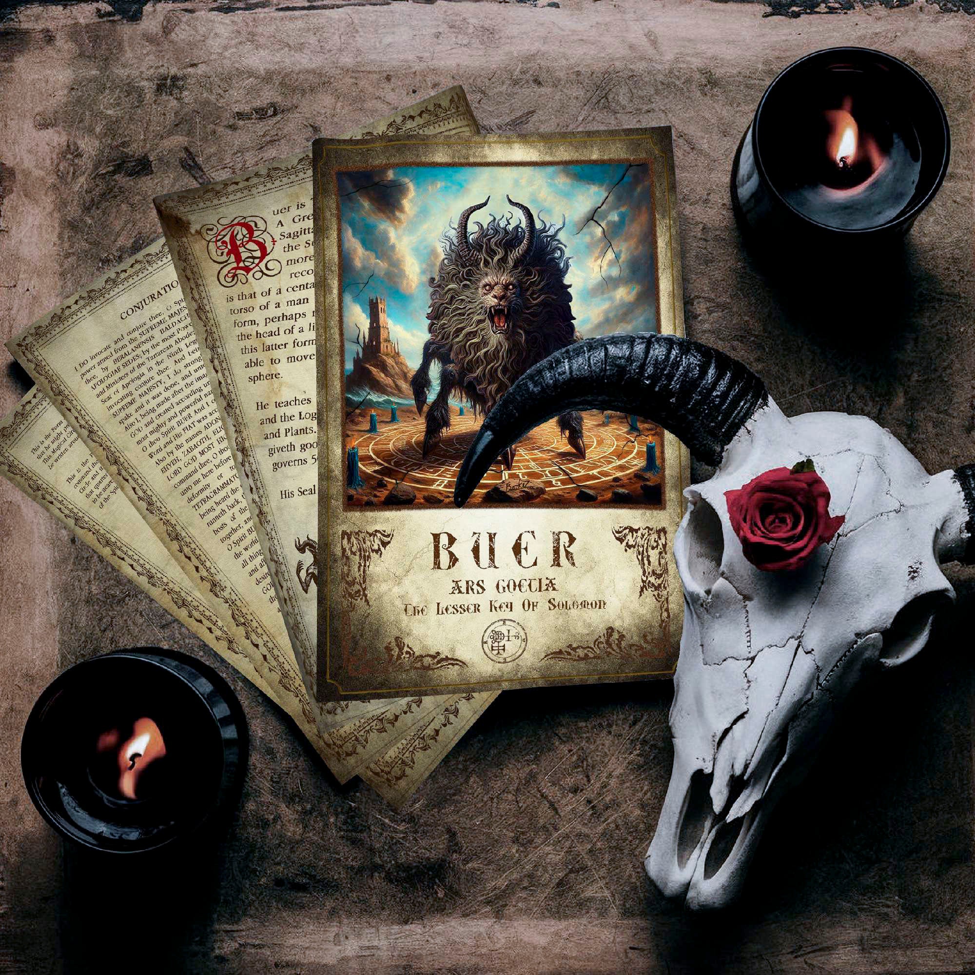 Buer Demon Printable Dark Art Ars Goetia Grimoire. Seals Description ...