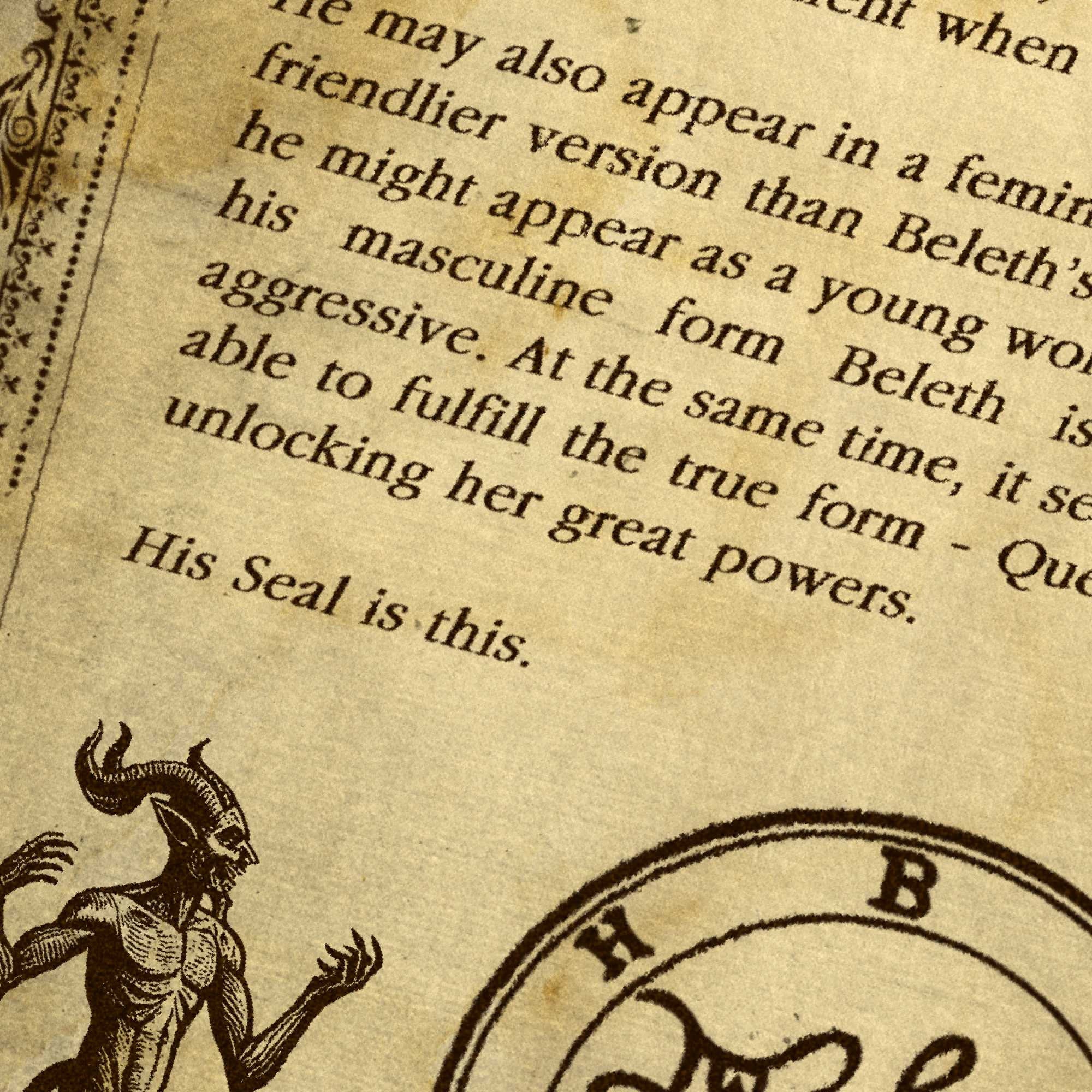 Beleth, Byleth Demon Printable Dark Art Ars Goetia Grimoire. Seals ...