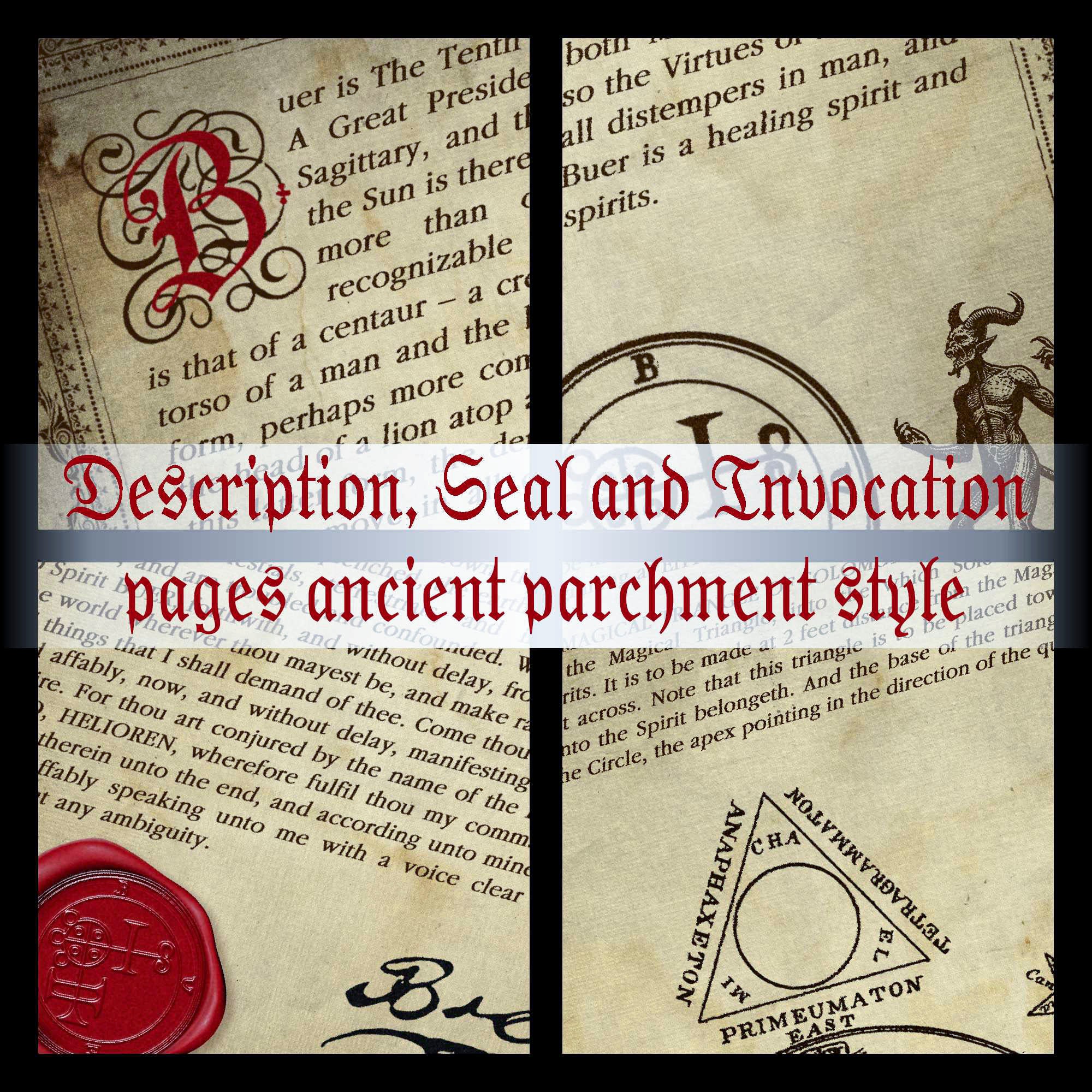 Buer Demon Printable Dark Art Ars Goetia Grimoire. Seals Description ...