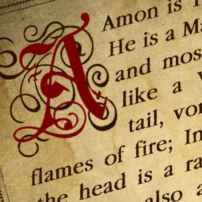 Aamon Demon Printable Dark Art Ars Goetia Grimoire. Seals Description ...