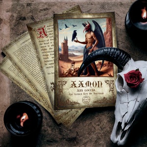 Aamon Demon Printable Dark Art Ars Goetia Grimoire. Seals Description ...