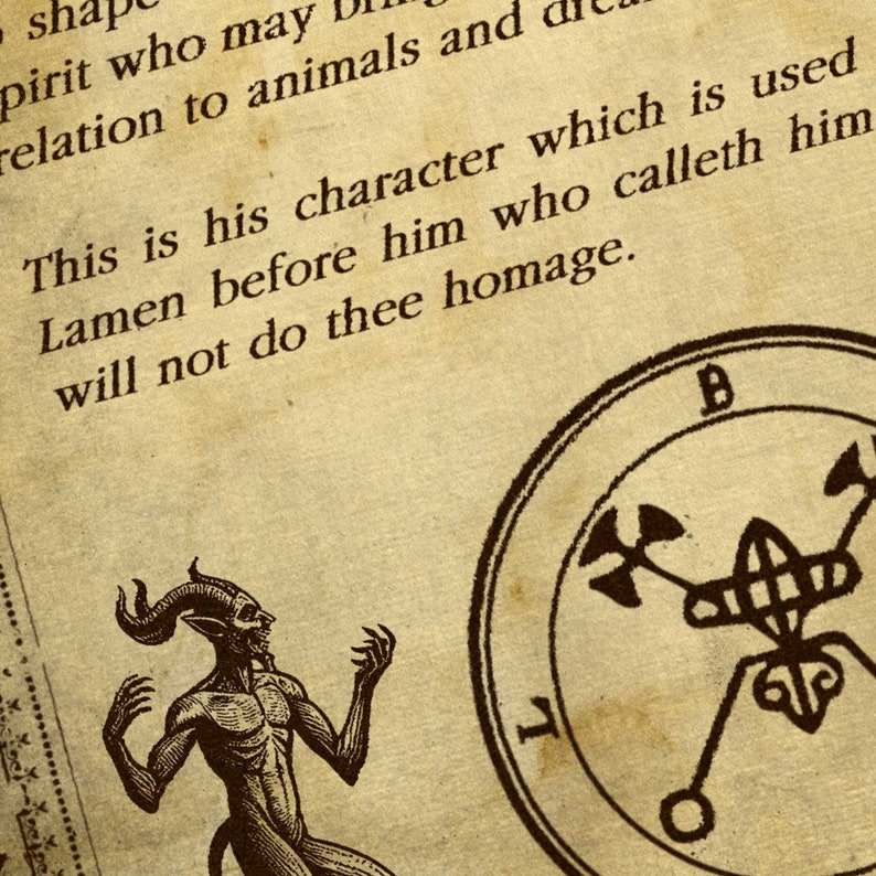 Bael Demon Printable Dark Art Ars Goetia Grimoire. Seals Description ...