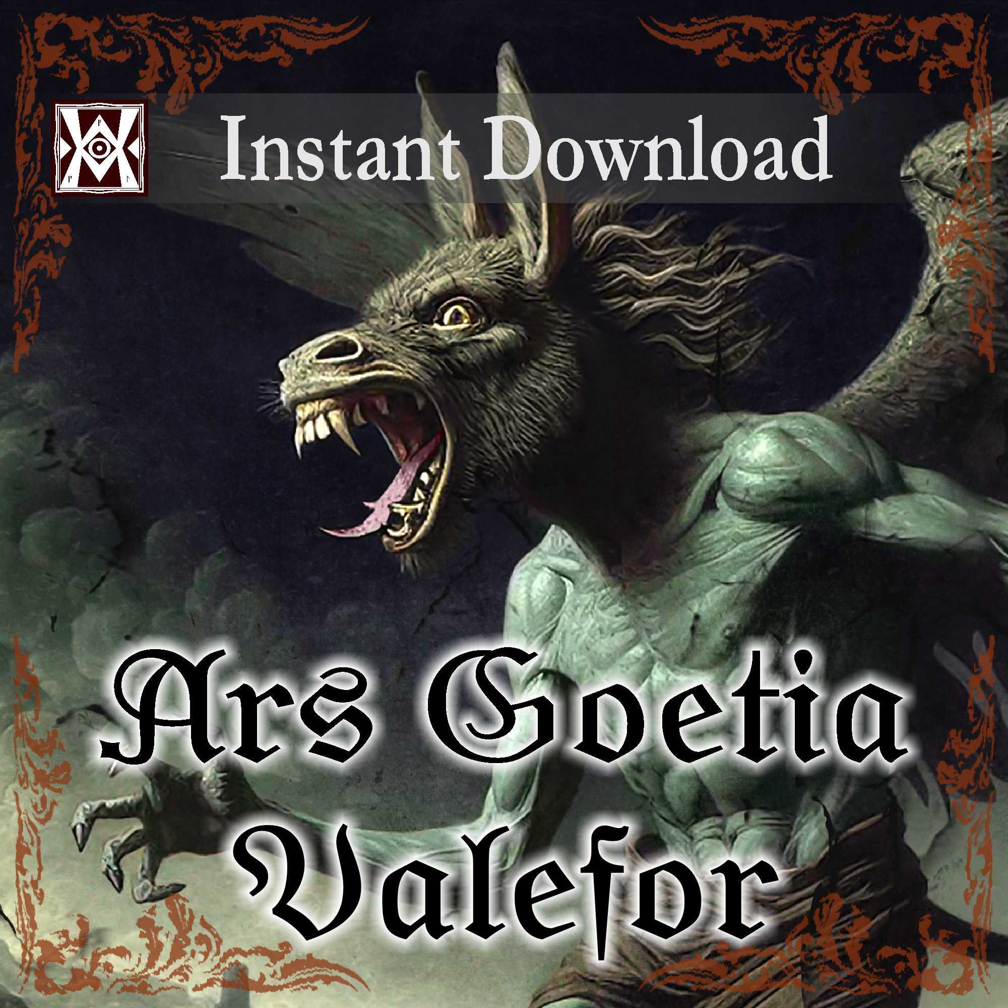 Valefor Demon Printable Dark Art Ars Goetia Grimoire. Seal Description ...