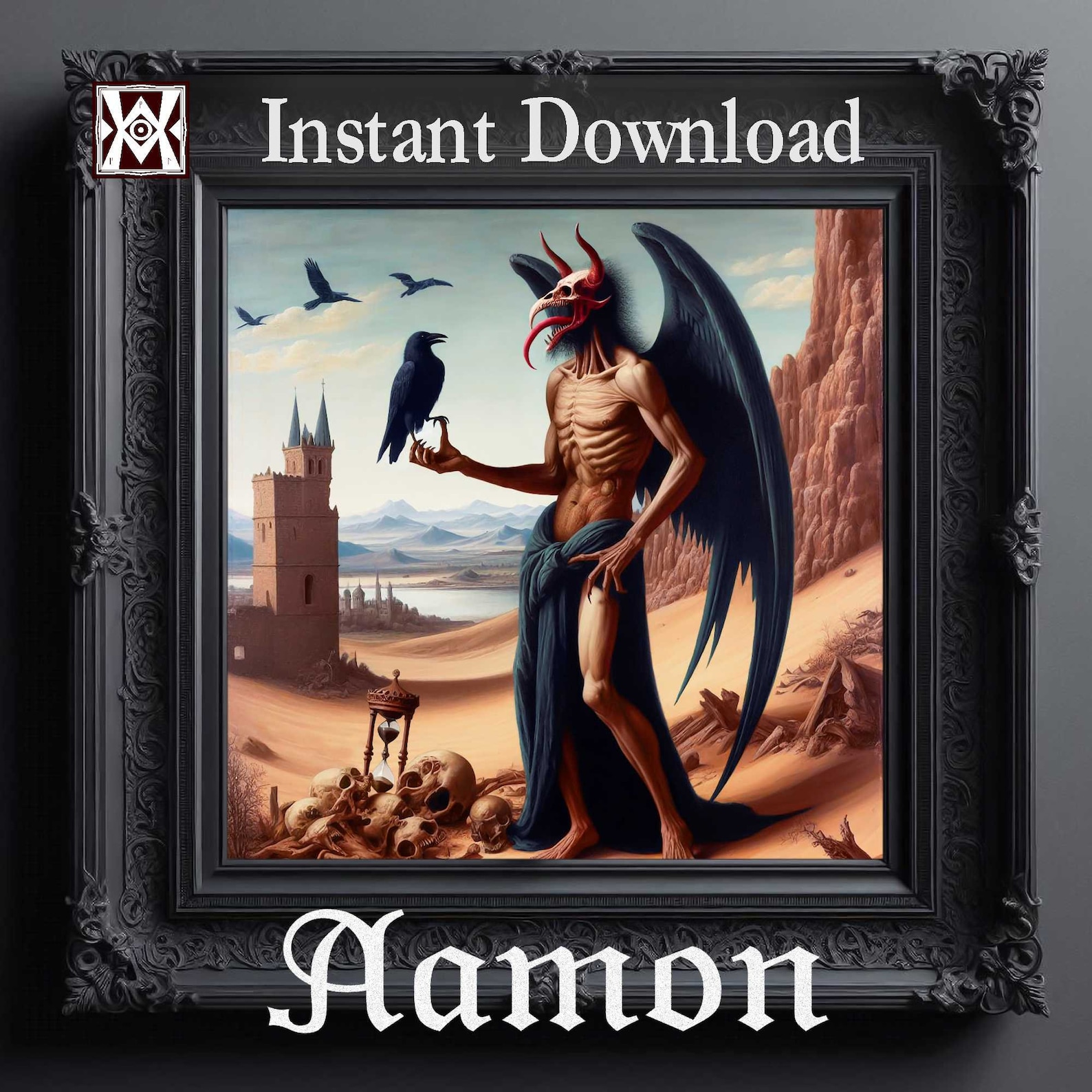 Aamon Demon Printable Dark Art Ars Goetia Grimoire. Seals Description ...