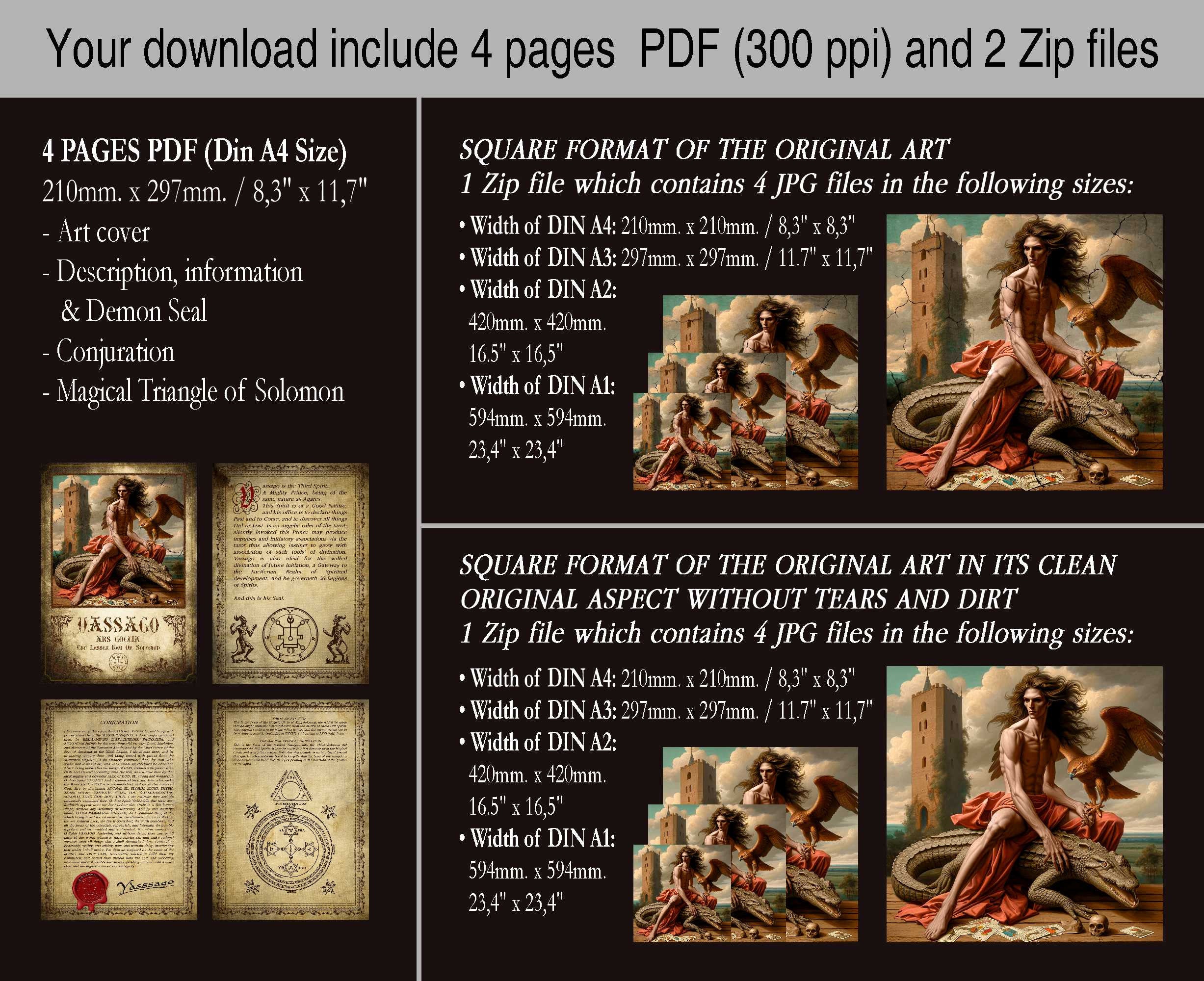 Vassago Demon Printable Dark Art Ars Goetia Grimoire. Seal Description ...