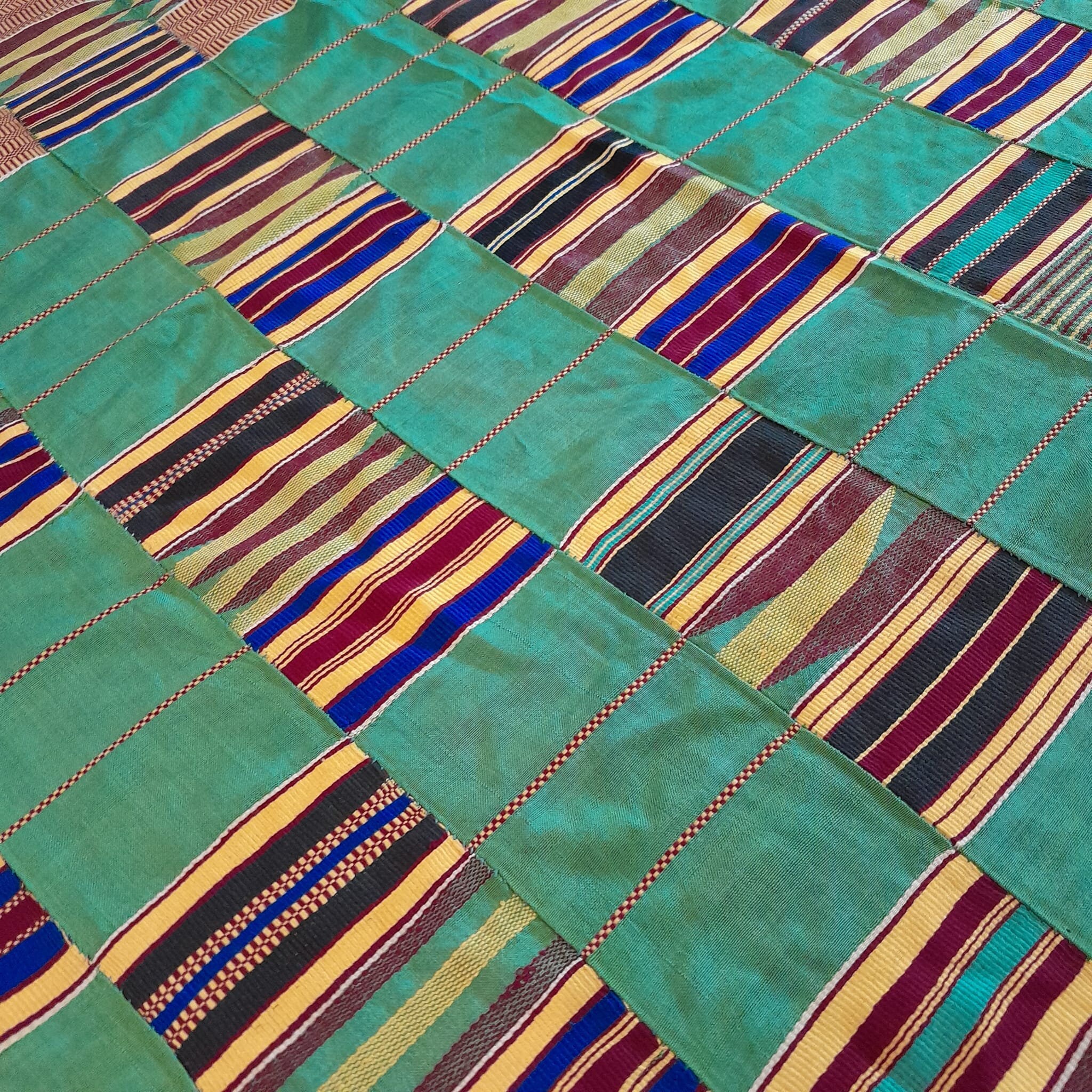 Vintage Ewe Kente Cloth, Green Kente, African Textiles, Wall Hanging ...