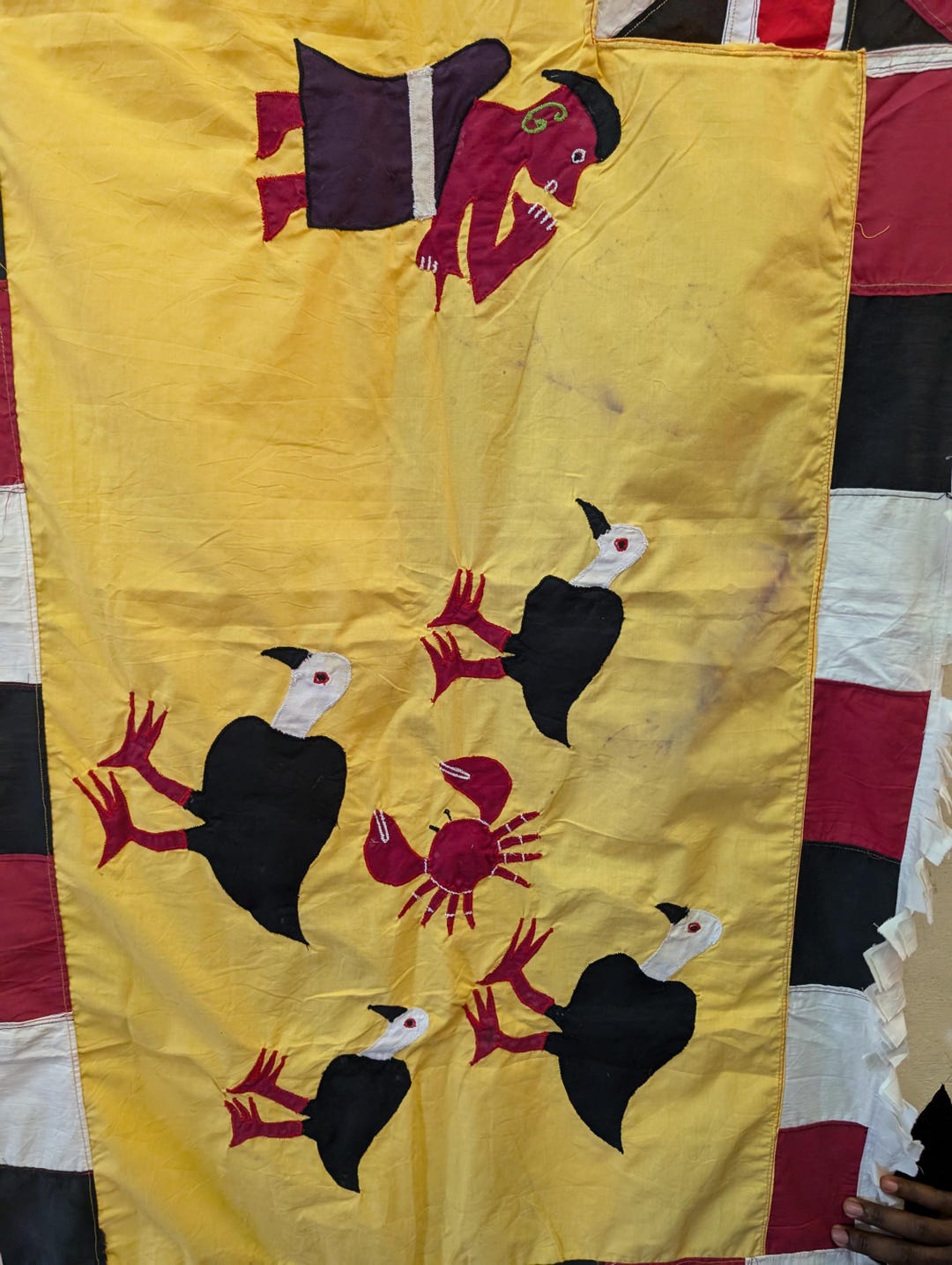 Vintage Asafo Flag, Rare, Wall Art, Wall Hanging, African Flag, Fante ...