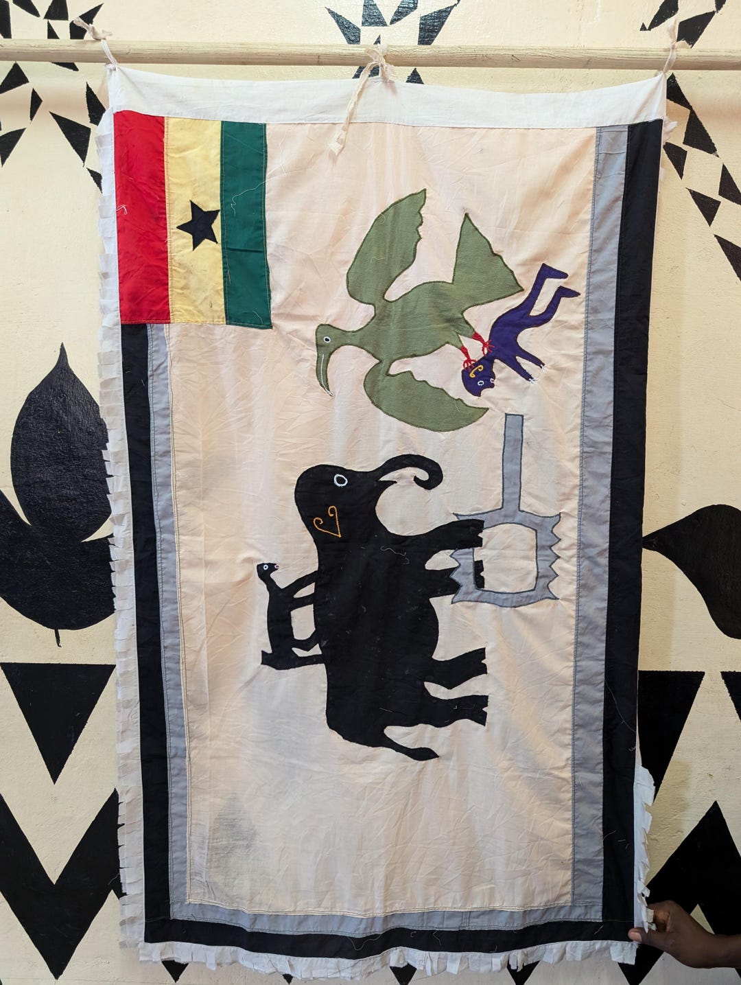 Vintage Asafo Flag, Rare, Wall Art, Wall Hanging, African Flag, Fante ...