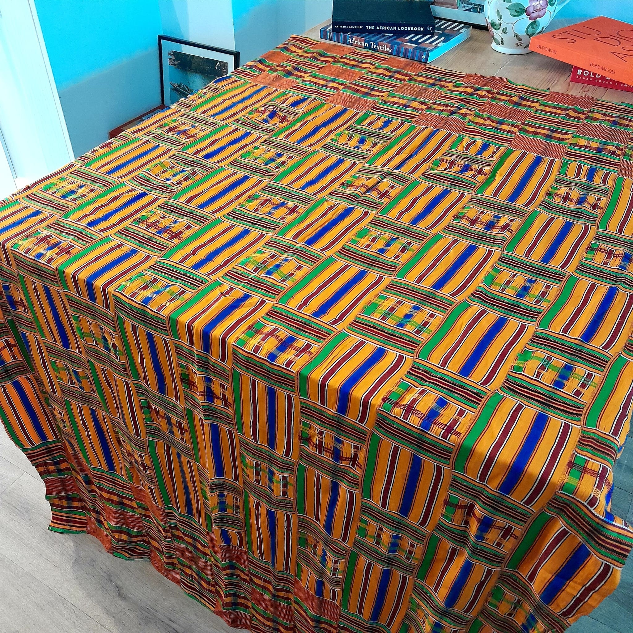 Vintage Asante Kente Cloth, African Textiles, Wall Hanging, Antique ...