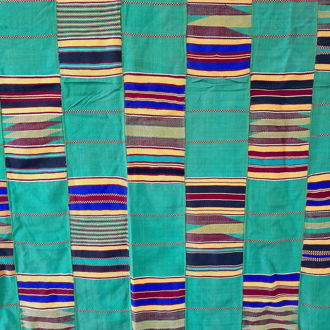 Vintage Ewe Kente Cloth, Green Kente, African Textiles, Wall Hanging ...