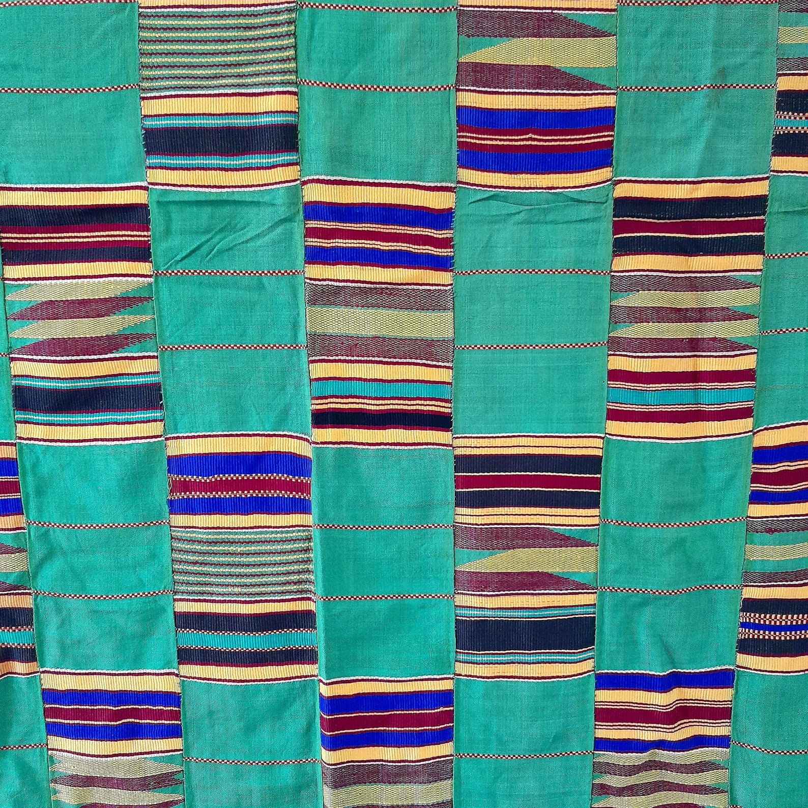 Vintage Ewe Kente Cloth, Green Kente, African Textiles, Wall Hanging ...