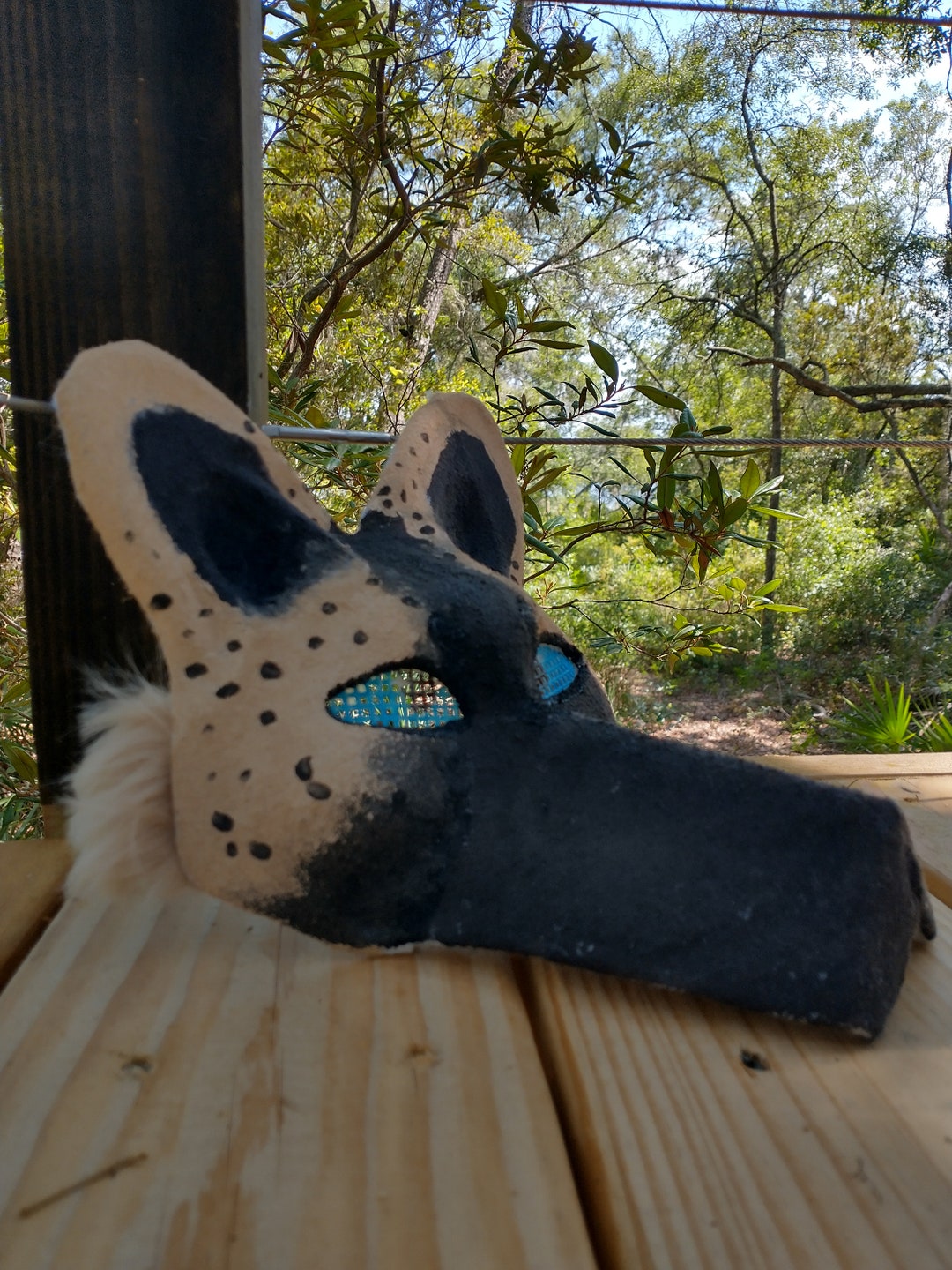 Therian Spotted Hyena Mask Blue Eyes - Etsy