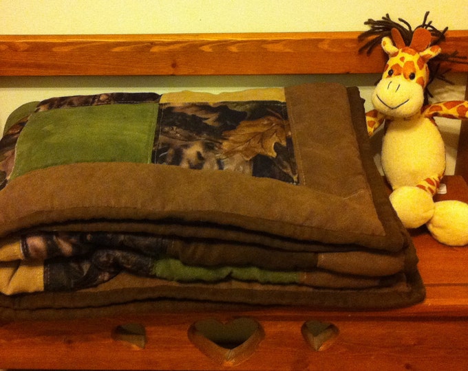 Camo Quilt or Lap Quilt Custom Made Camouflauge Faux Green - Etsy