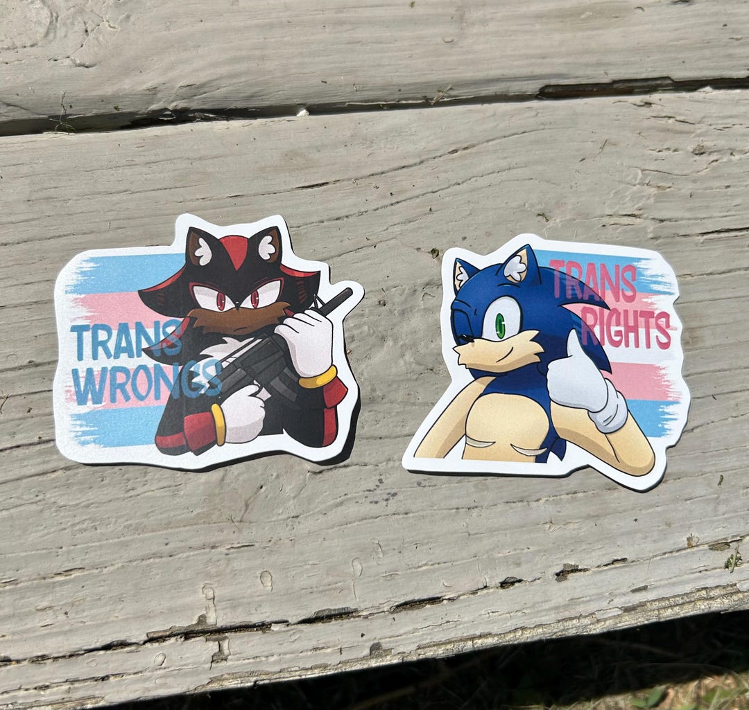 Sonic & Shadow Trans Rights / Trans Wrongs Sticker Set - Etsy