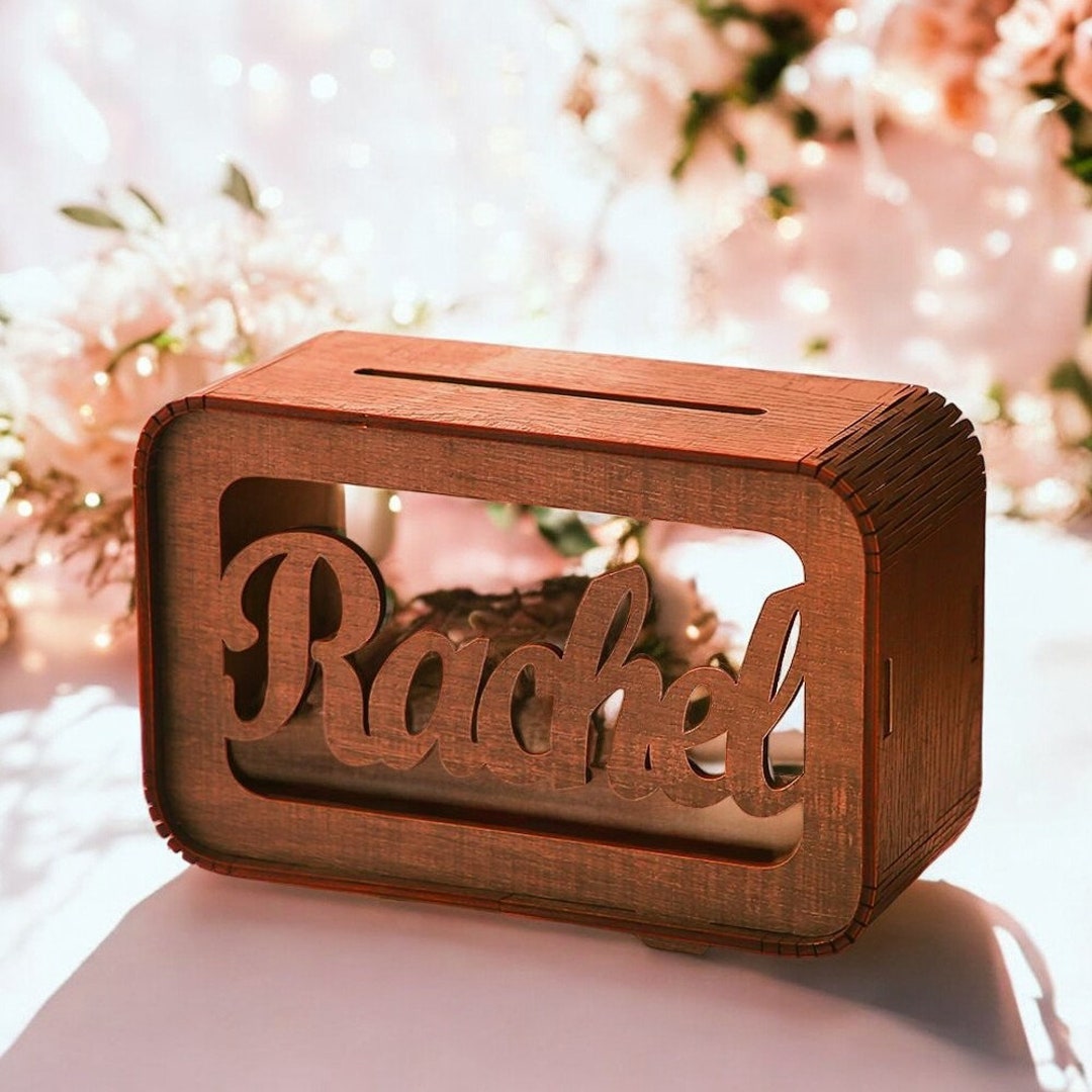 Wood Envelope Box, Wedding Card Box, Personalized Keepsake Box, Money ...