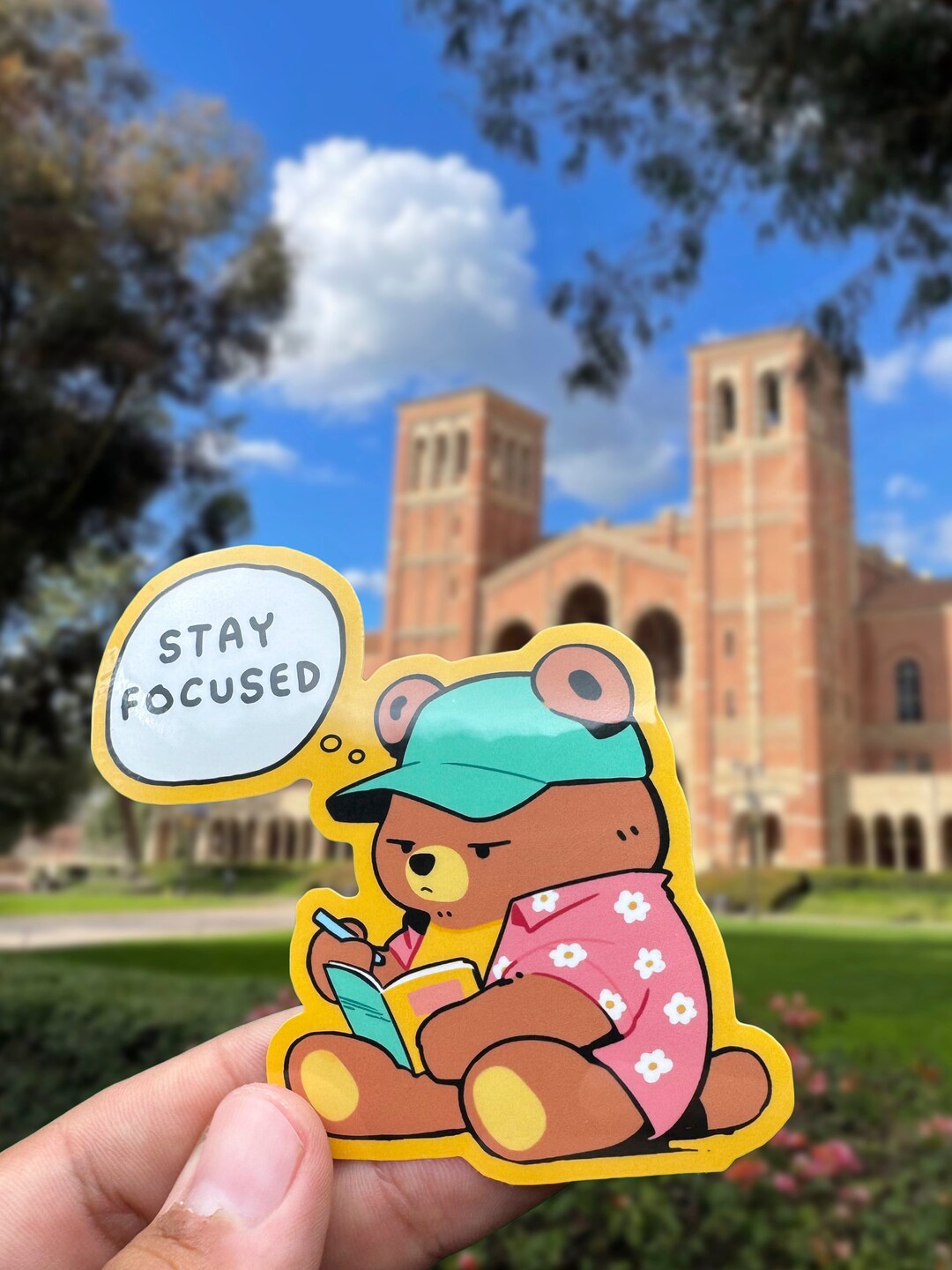 STAY FOCUSED Glossy Sticker // Cute Notebook Sticker // Cute Water ...