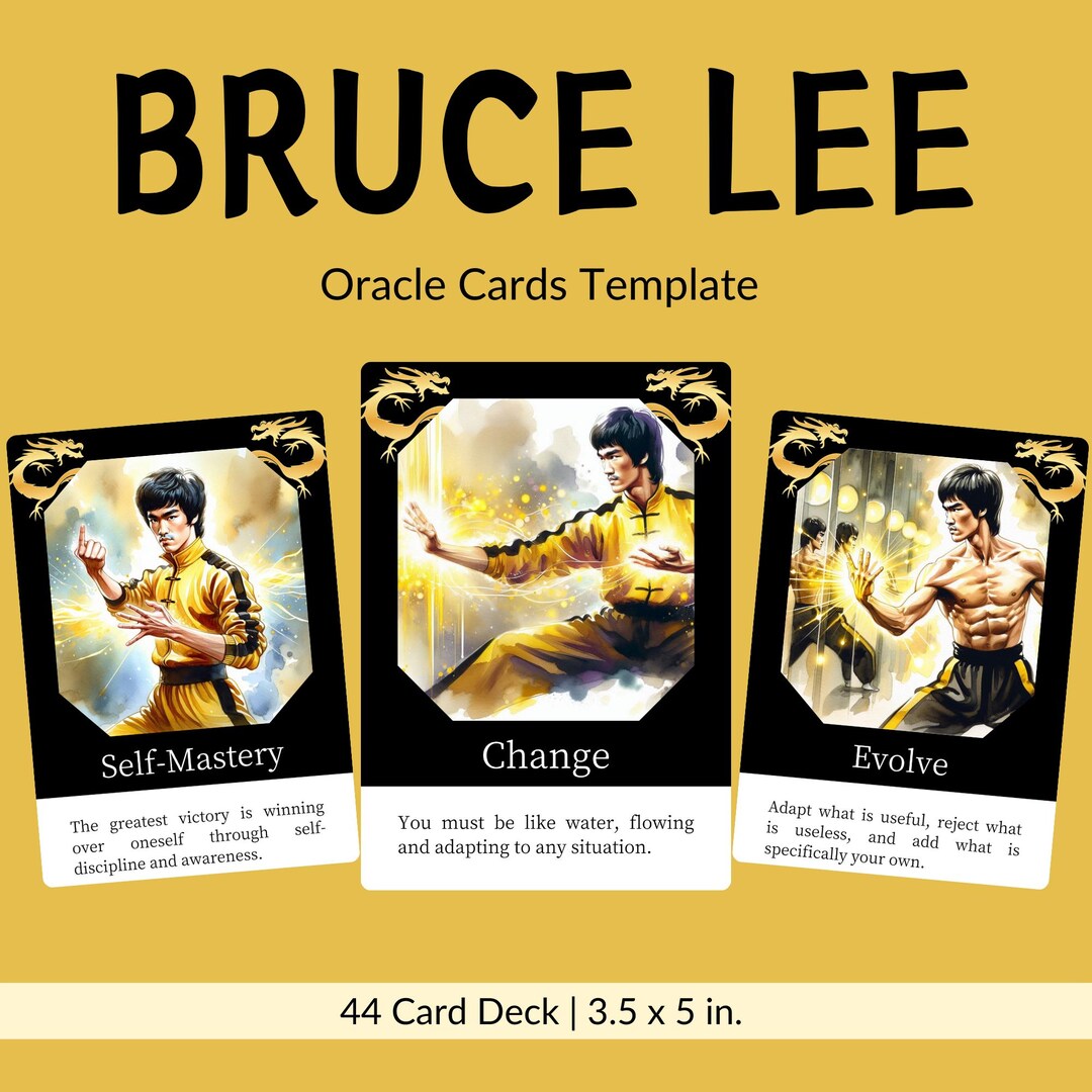 Bruce Lee Oracle Card Template | Bruce Lee | Oracle Cards | Oracle Card ...