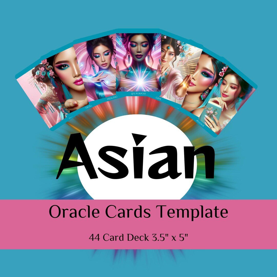 Asian Oracle Card Template | Oracle Cards | Templates - Etsy