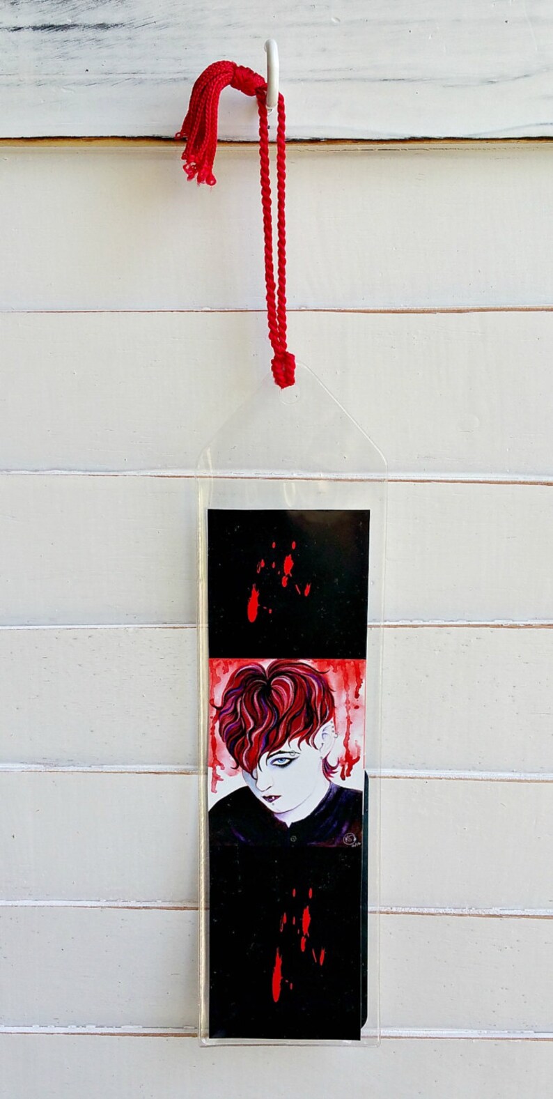 Vampire Art Bookmark, Emo Reader Gifts, Reading, Book Lover, Vampire ...