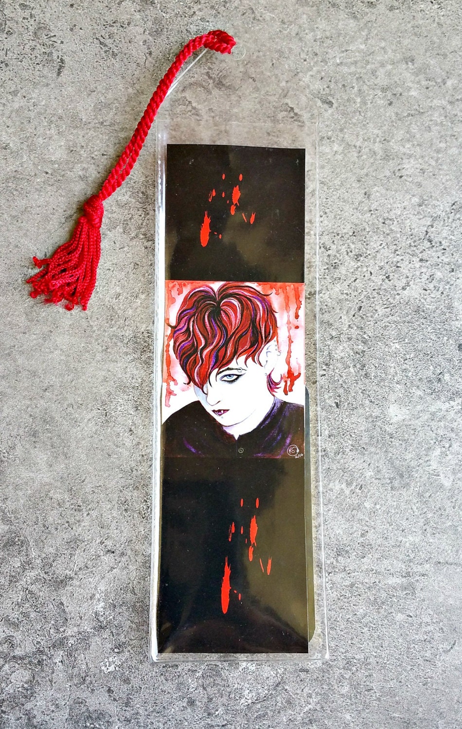 Vampire Art Bookmark, Emo Reader Gifts, Reading, Book Lover, Vampire ...