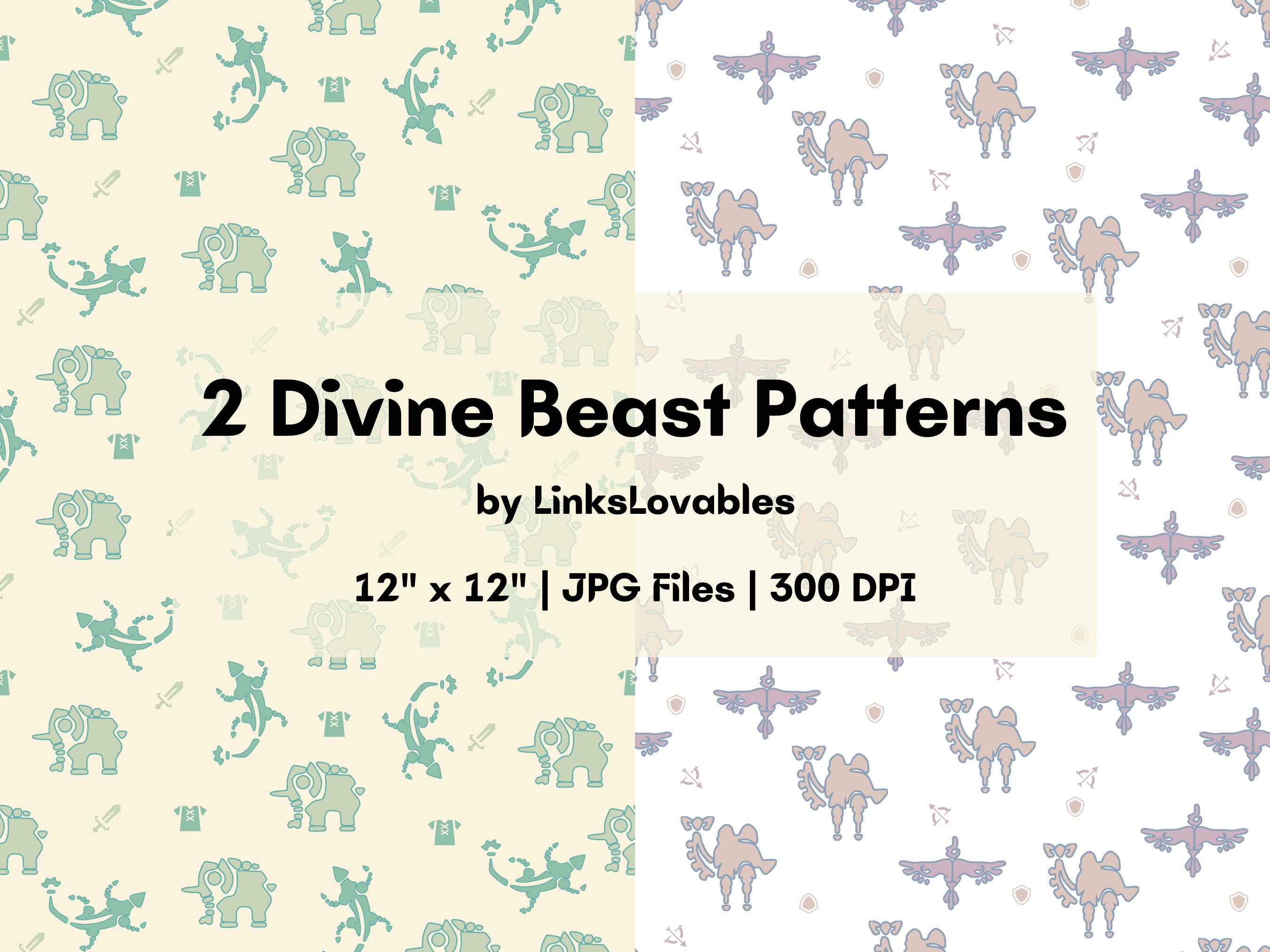 Divine Beast Pattern Seamless Patterns Pattern Paper Digital Download ...