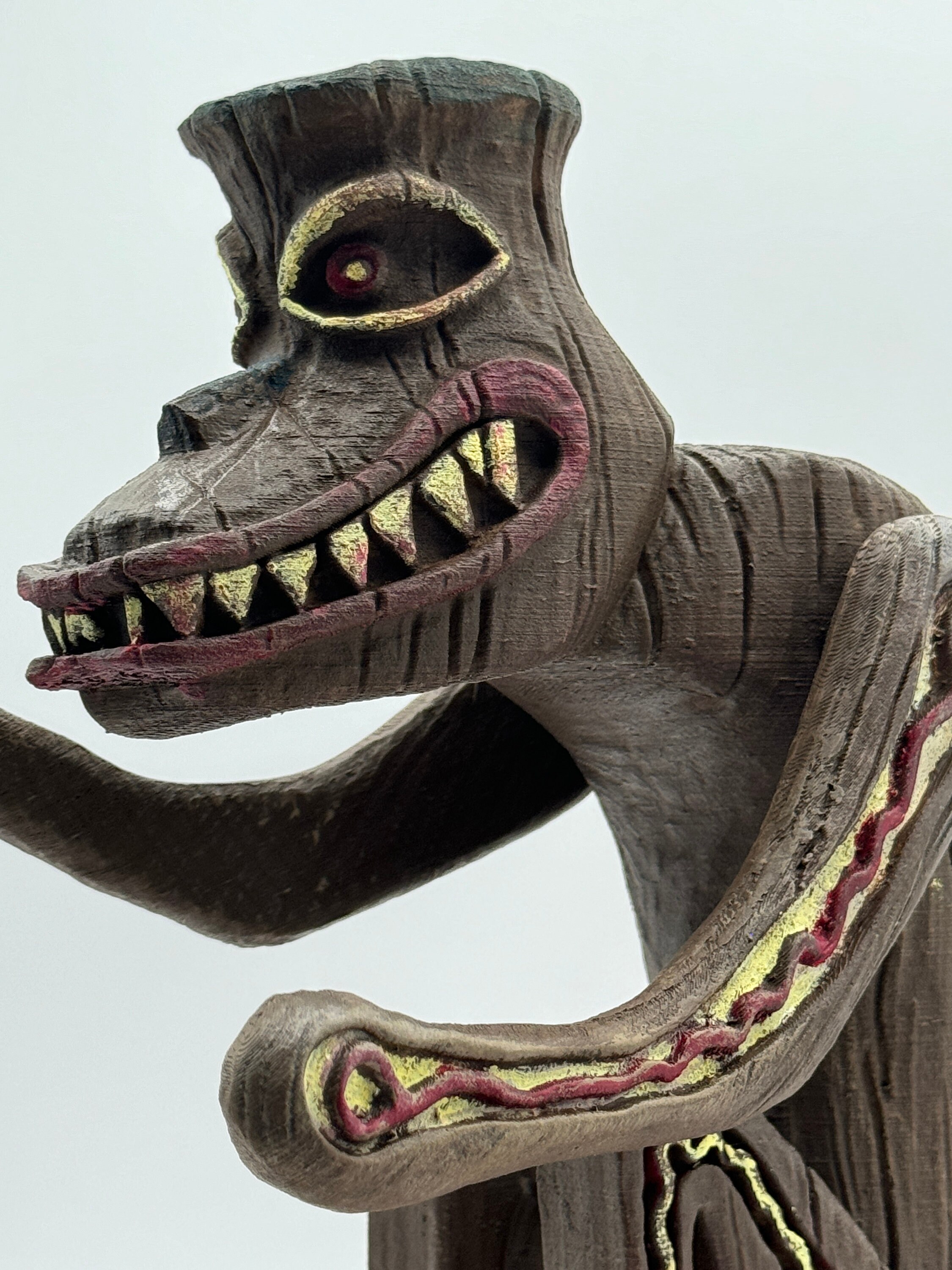 6” Hand-painted 3d-printed With Real Wood, Tiki Drummer & Drum Based on ...