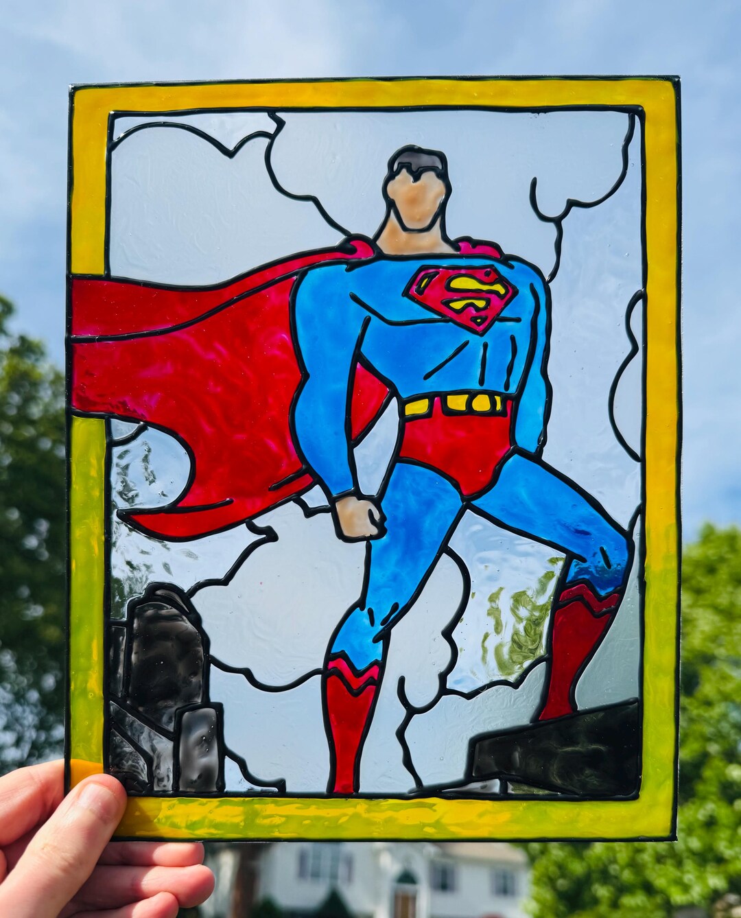 Superman - Justice League/dc Comics - Acrylic Faux Stained Glass ...