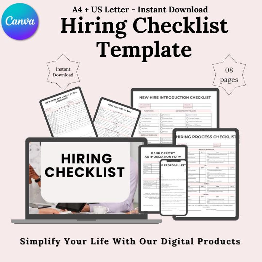 Hiring Checklist Template, Client Onboarding Proposal Template, Simple ...