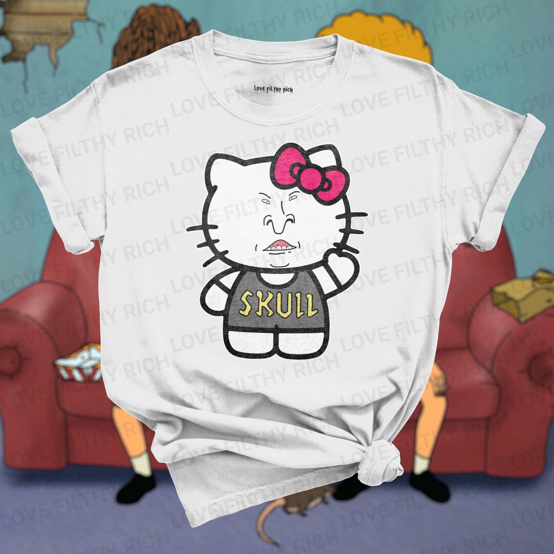 Beavis and Butthead Hello Kitty Parody Shirt Funny Graphic Tee, Retro ...