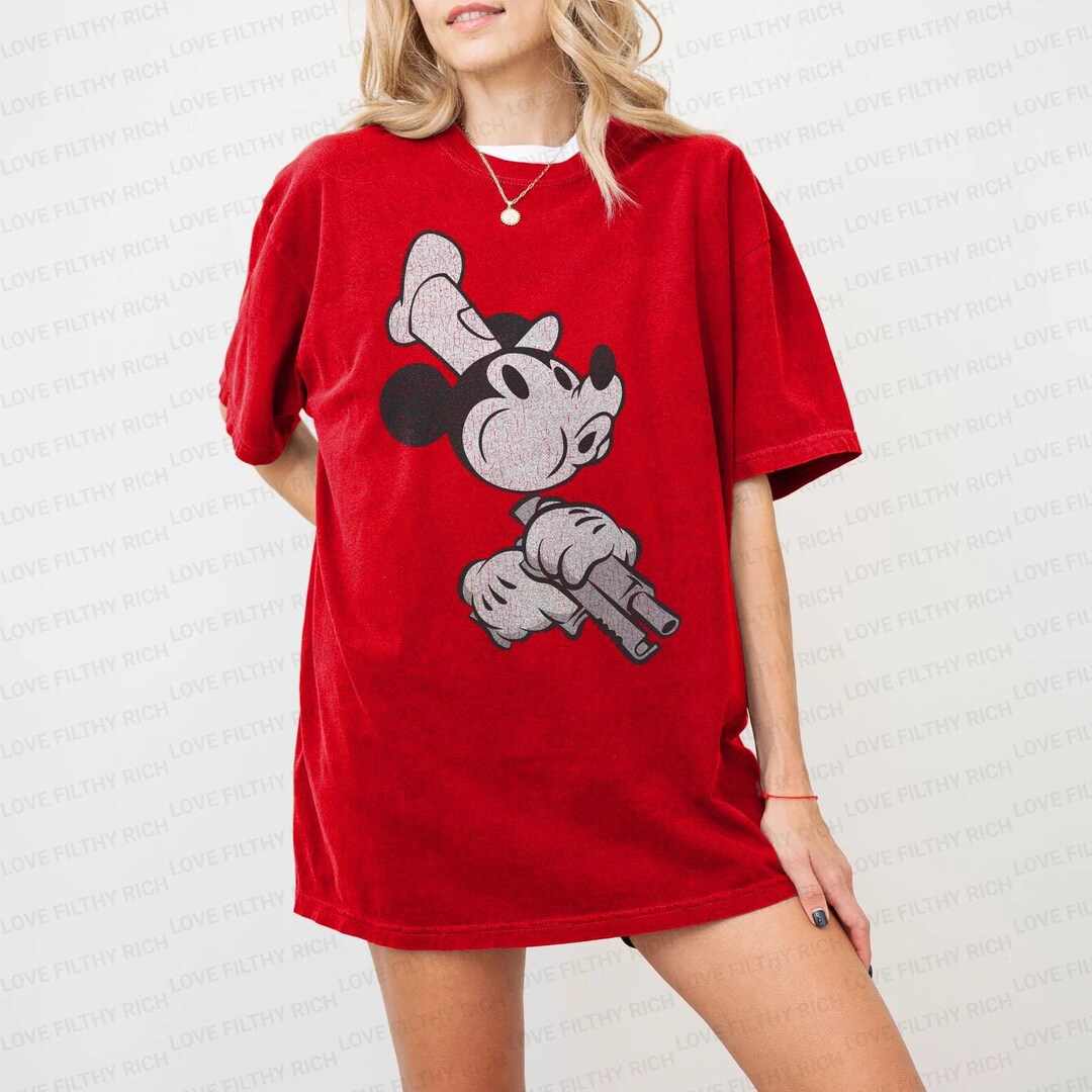 Mickey Mouse Gangster Shirt, Funny Disney T-shirt, Glock Gun Tee, Funny ...