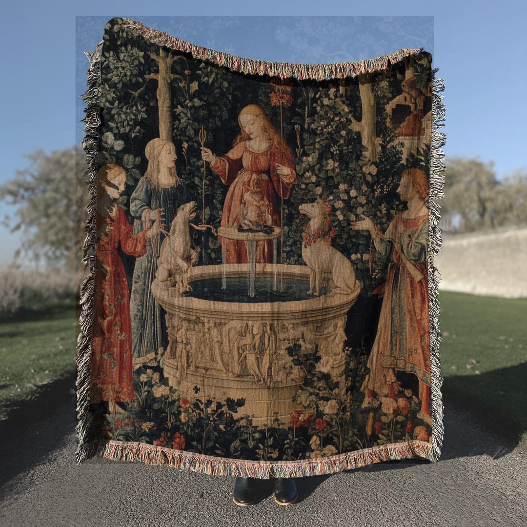 Medieval Tapestry Blanket: Woven Cotton Castle Wall Hanging - Etsy