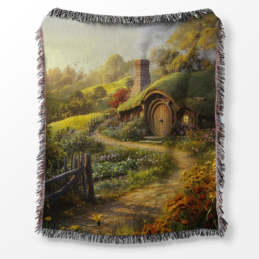 The Shire Blanket, LOTR Inspired Middle Earth Tapestry, Hobbit Home ...