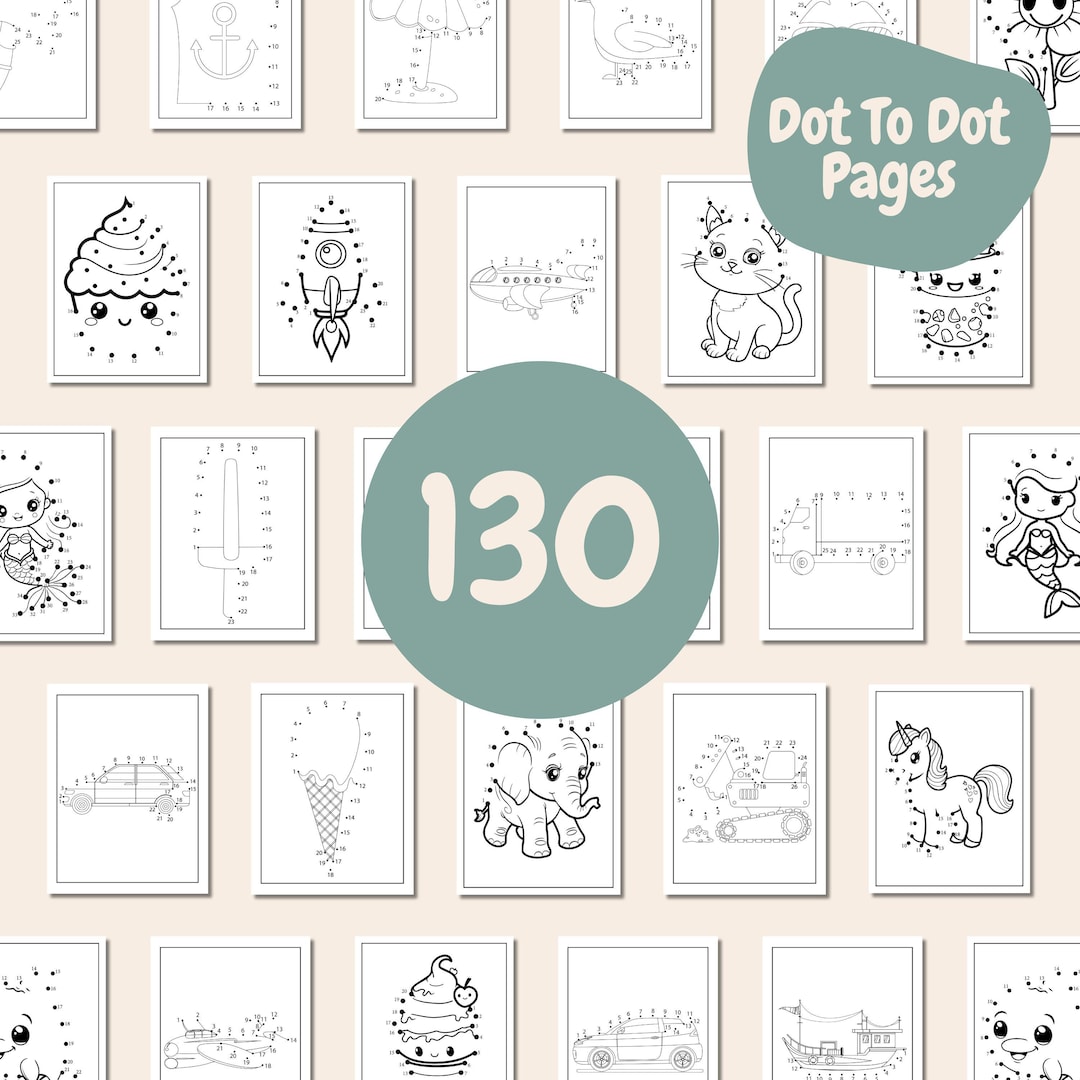 Preschool Dot to Dot Worksheets Pre-k Connect Dots Activity Homeschool ...