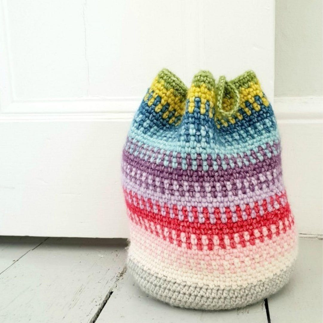 Rainbow Storage Doorstop Crochet Pattern | Colorful Door Stop Bag PDF ...