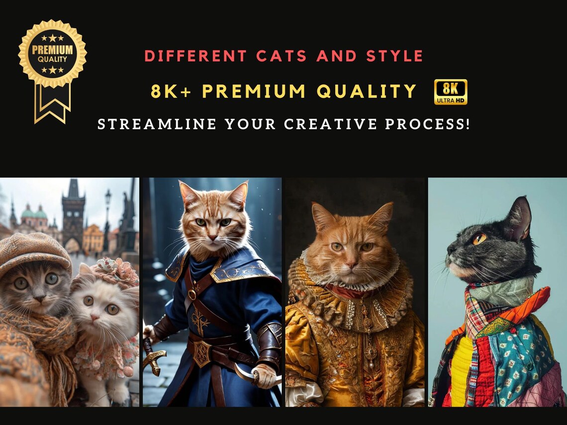 50 Cat AI Art Prompts Midjourney Prompt,free Midjourney Guide 3 E-books ...