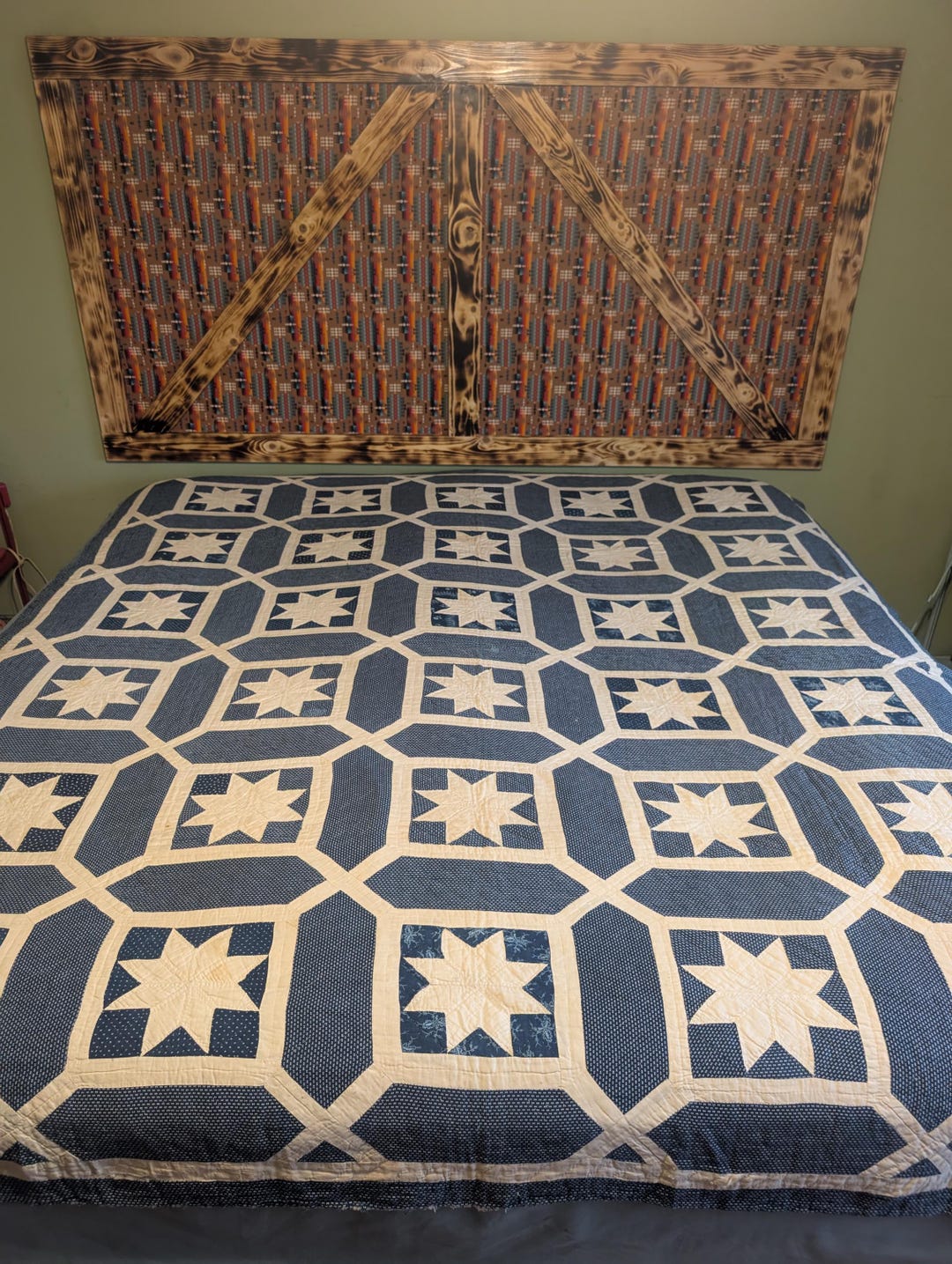 Late 19th Century Indigo Star Quilt 1900s Quilt Antique Quilt Star ...