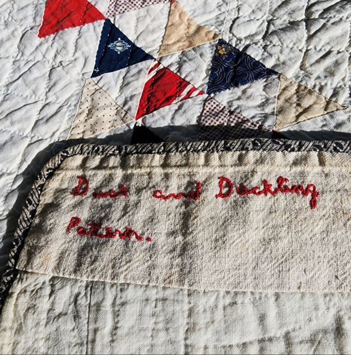 1876 Duck and Duckling Antique Quilt, Hand Stitched, Sewn, Bound ...