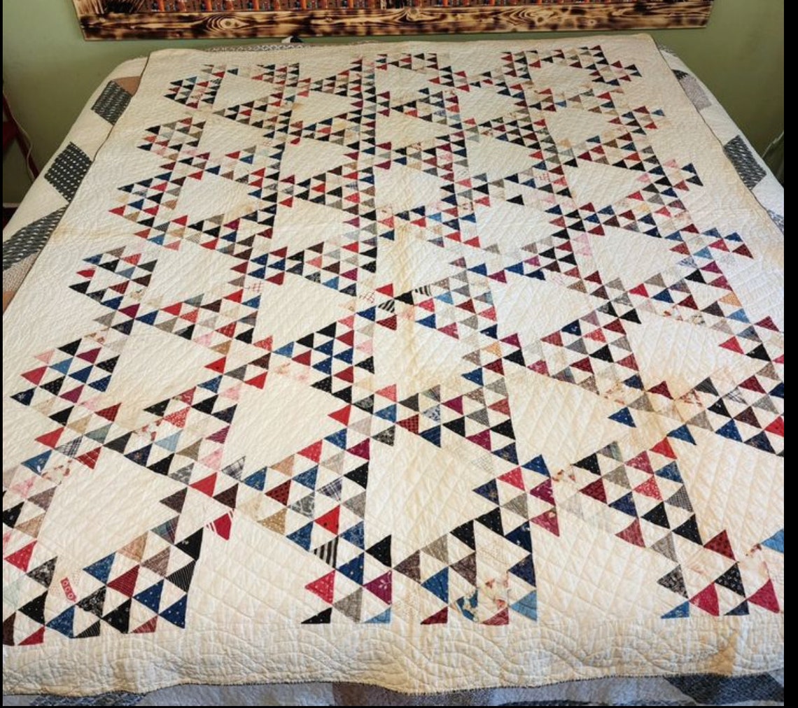 1876 Duck and Duckling Antique Quilt, Hand Stitched, Sewn, Bound ...